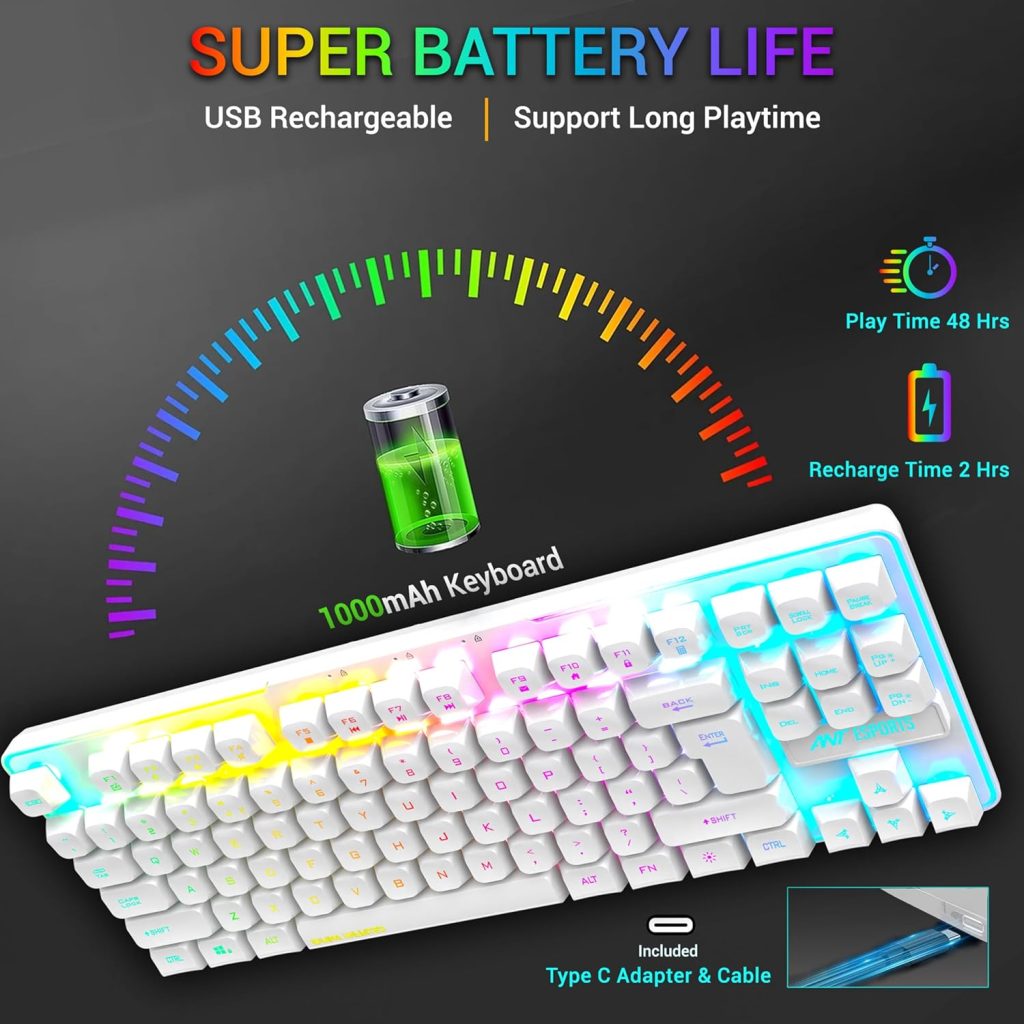 Ant Esports MK720 Pro V2 Membrane Wireless Gaming Keyboard White - ANT ...