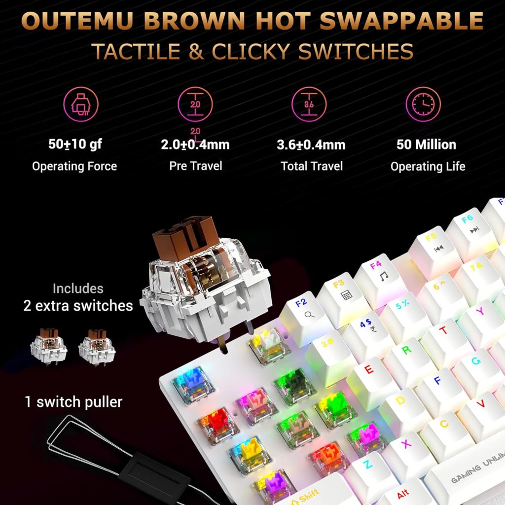 Ant Esports MK4100 RGB Mechanical Wired Gaming Keyboard White Hot ...