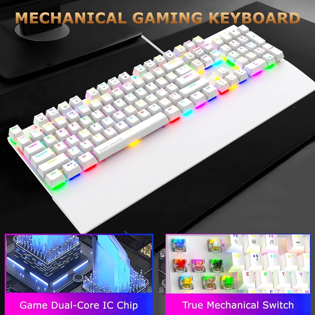 Ant Esports MK4100 RGB Mechanical Wired Gaming Keyboard White Hot ...