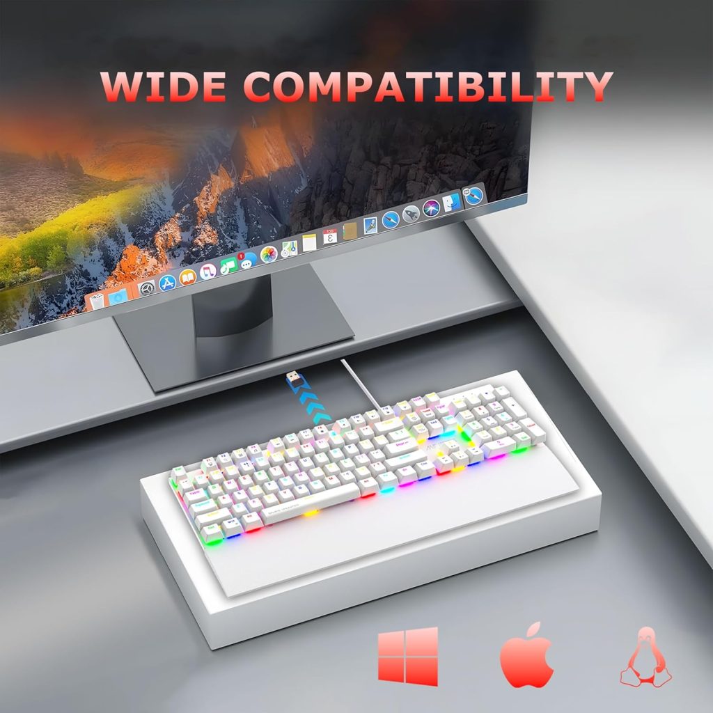Ant Esports MK4100 RGB Mechanical Wired Gaming Keyboard White Hot ...