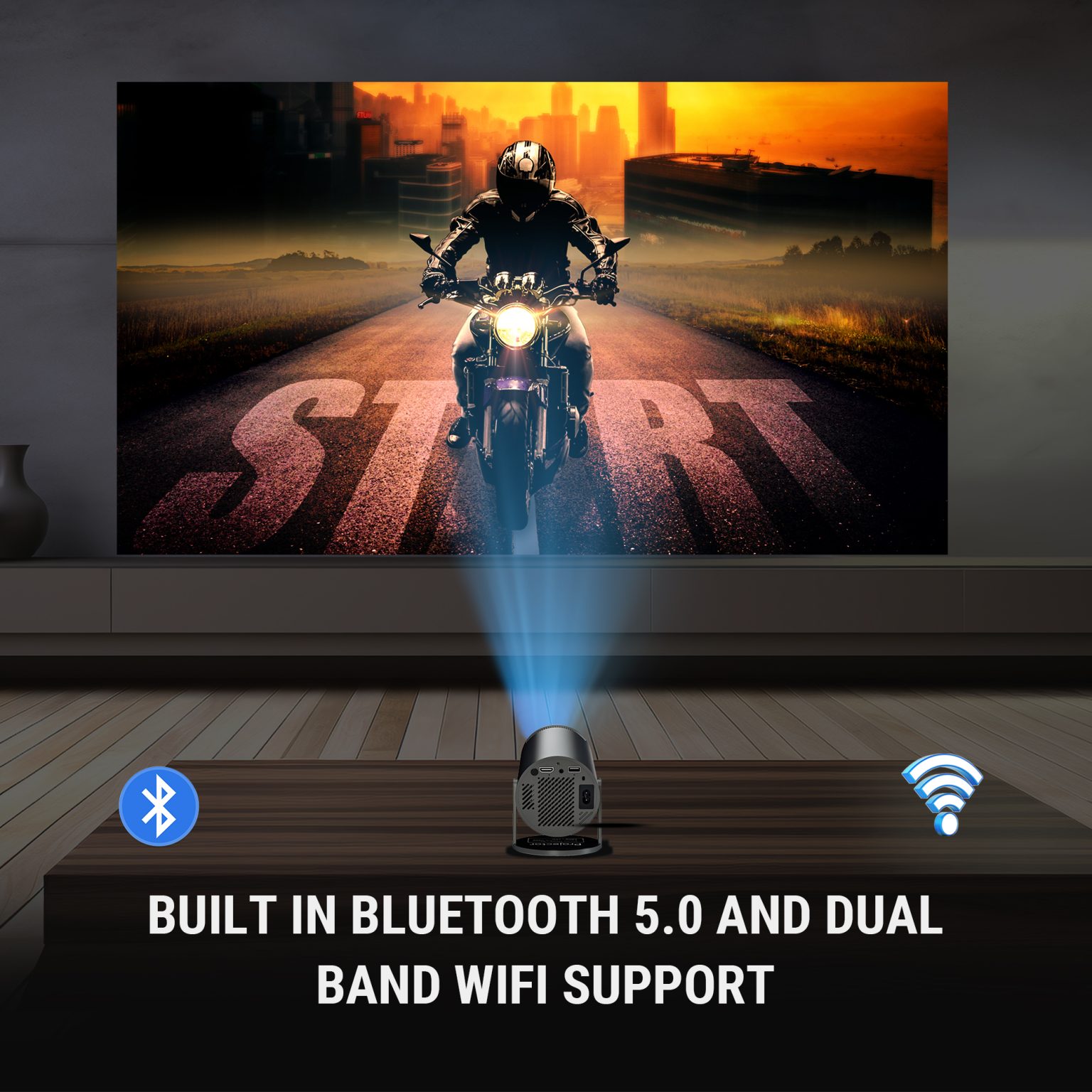 Ant Esports View 515 4000 Lumens FHD (1080) Andriod Smart LED Projector ...