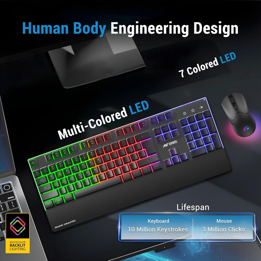 Ant Esports KM500W Pro Wireless Gaming Keyboard Mouse Combo - ANT E-SPORTS