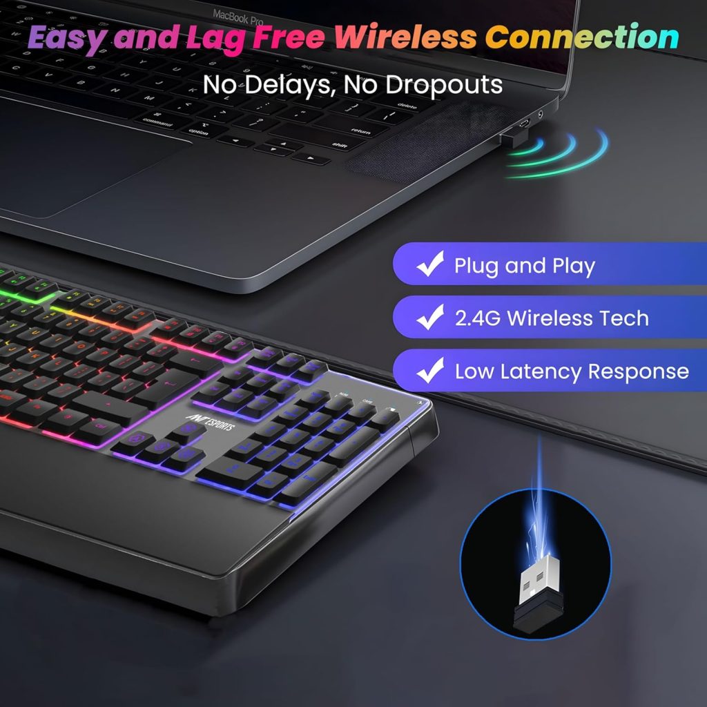 Ant Esports KM500 Pro Wireless Gaming Keyboard and Mouse Combo - ANT E ...
