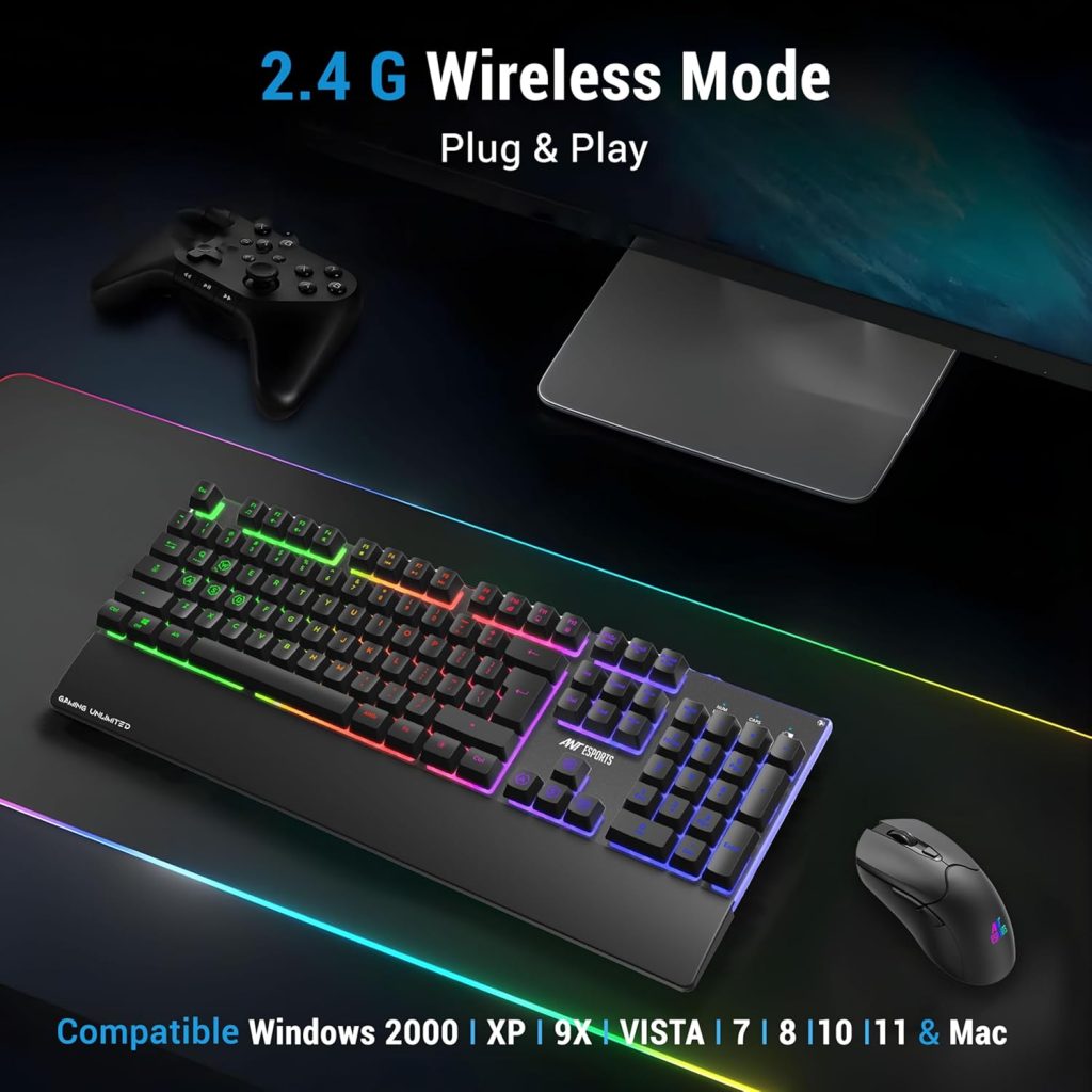 Ant Esports KM500W Pro Wireless Gaming Keyboard Mouse Combo - ANT E-SPORTS