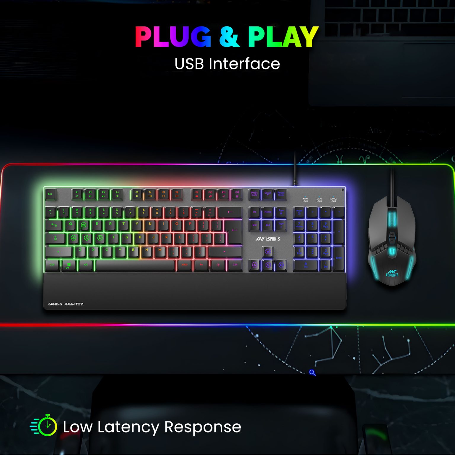 Ant Esports KM550 Wired Keyboard and Mouse Combo - ANT E-SPORTS