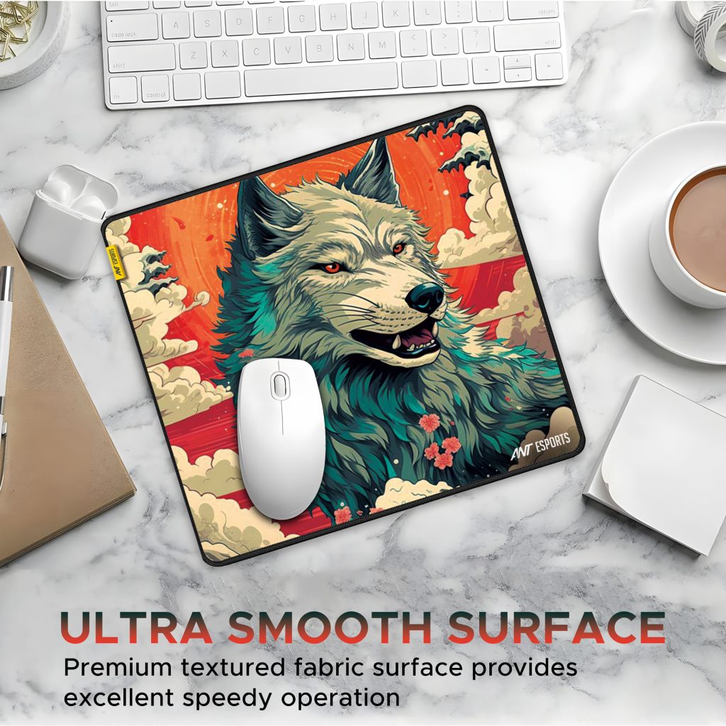 Ant Esports Wolf Mouse Pad 260X210X3mm Anti-fray Stitching - ANT E-SPORTS