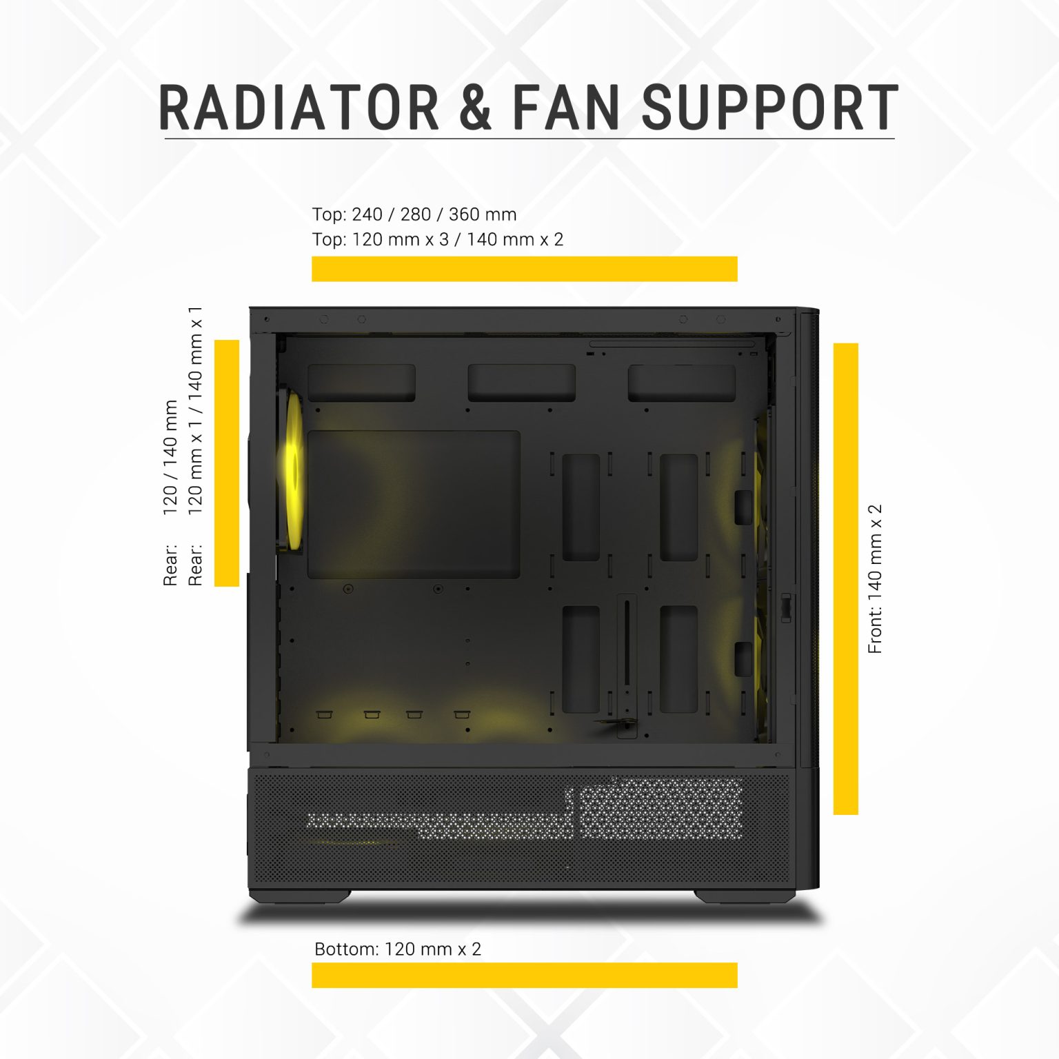 Ant Esports 511 Air 5F Mid Tower (E-ATX/ATX/M-ATX/M-ITX) Black Cabinet ...