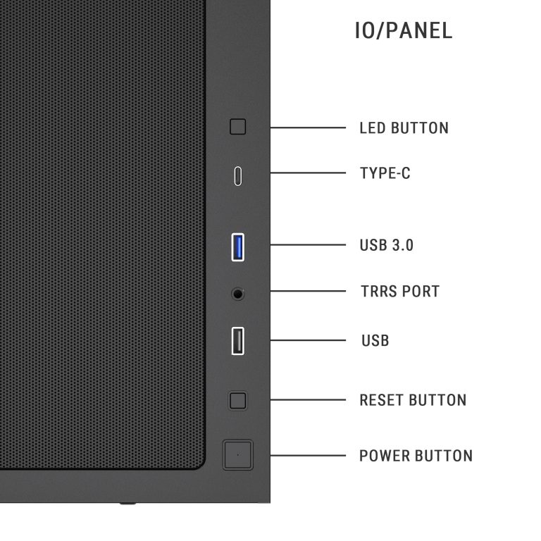 Ant Esports 511 Air 5F Mid Tower (E-ATX/ATX/M-ATX/M-ITX) Black Cabinet ...