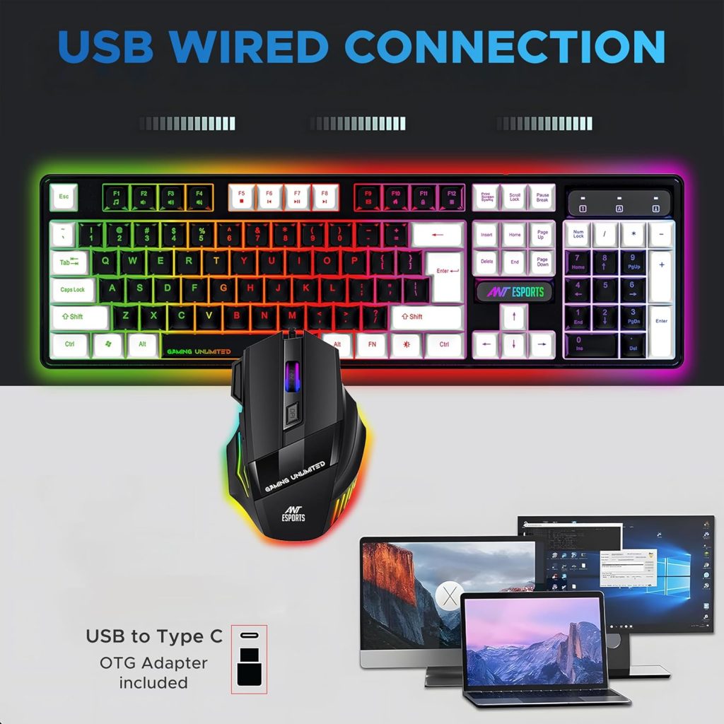 Ant Esports KM 1410 Wired Gaming Keyboard and Mouse Combo - ANT E-SPORTS