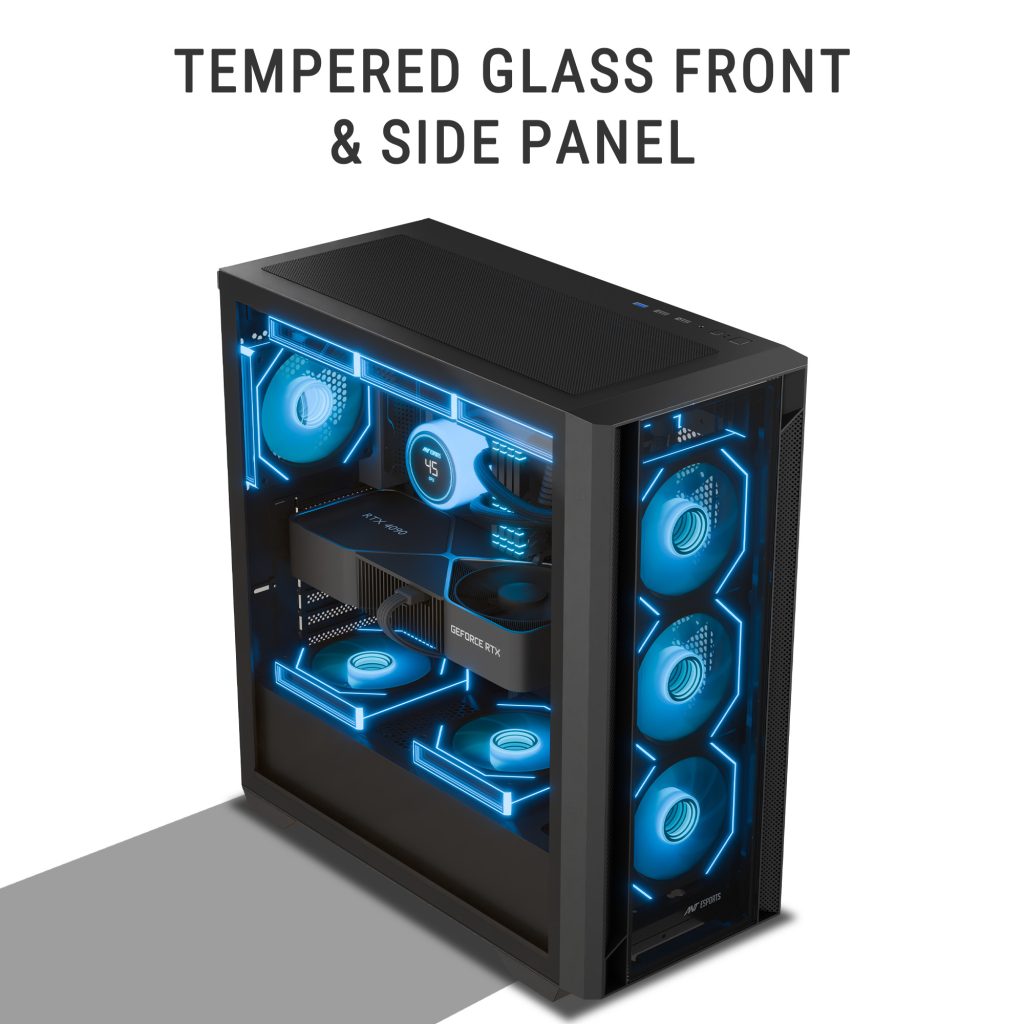 Ant Esports AQUA 360 4F Mid Tower (E-ATX/ATX/M-ATX/M-ITX) Black Cabinet ...