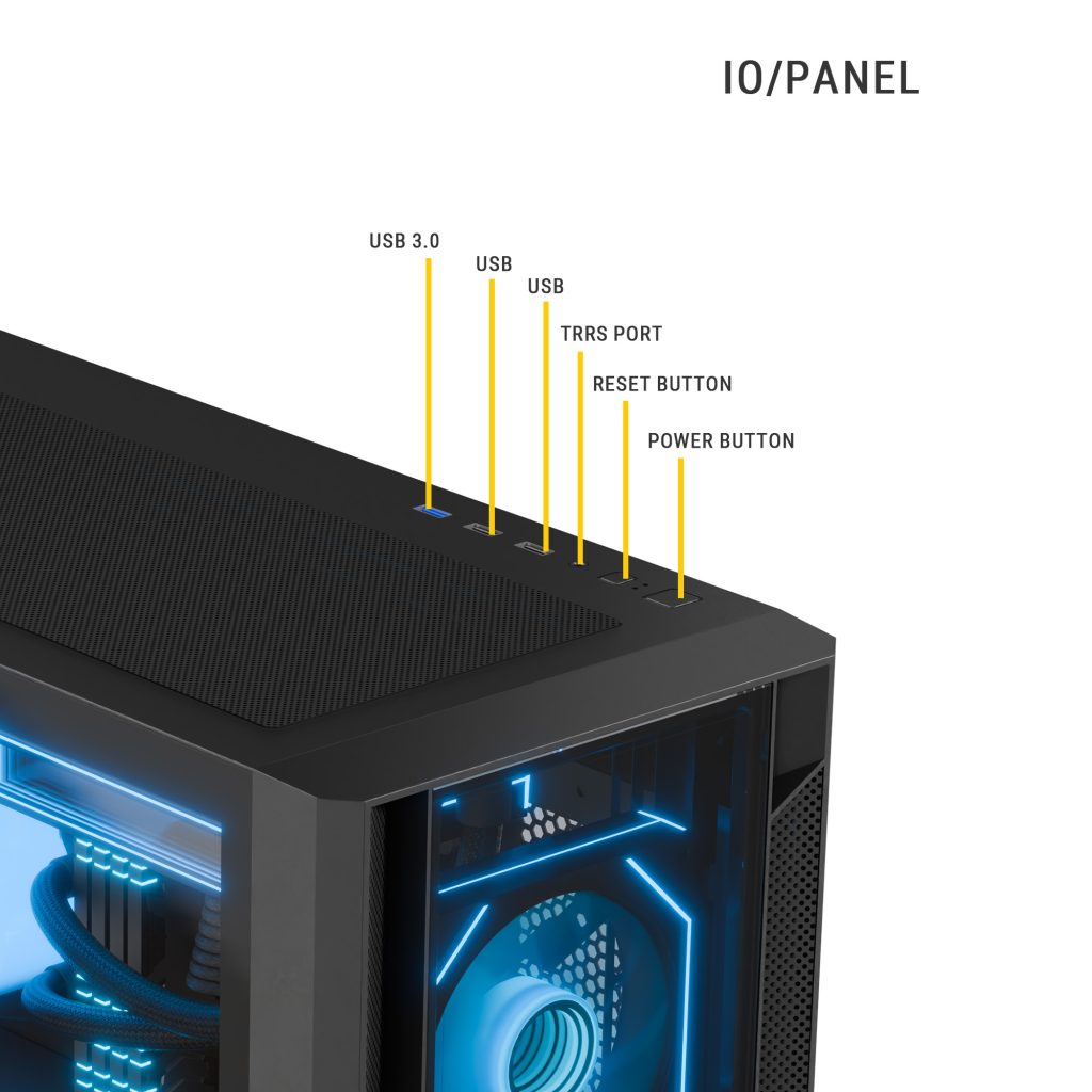 Ant Esports AQUA 360 4F Mid Tower (E-ATX/ATX/M-ATX/M-ITX) Black Cabinet 4x120mm Fans - ANT E-SPORTS