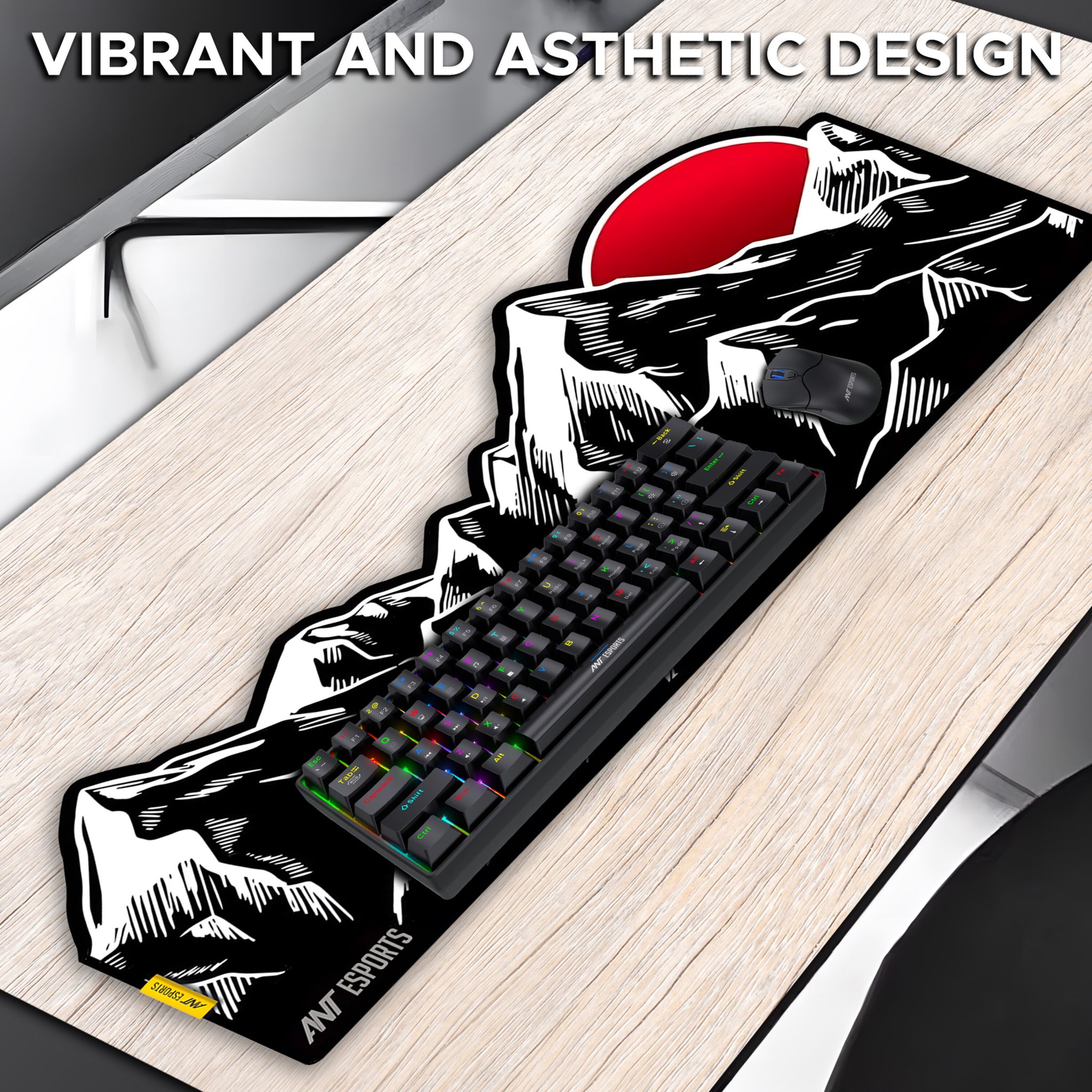 Ant Esports Unique Design Mountain Red Extended Gaming Mouse Pad - ANT ...