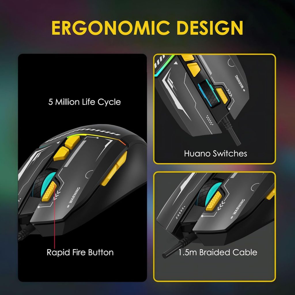 Ant Ghost 50 RGB Gaming Mouse with 12800 DPI - ANT E-SPORTS