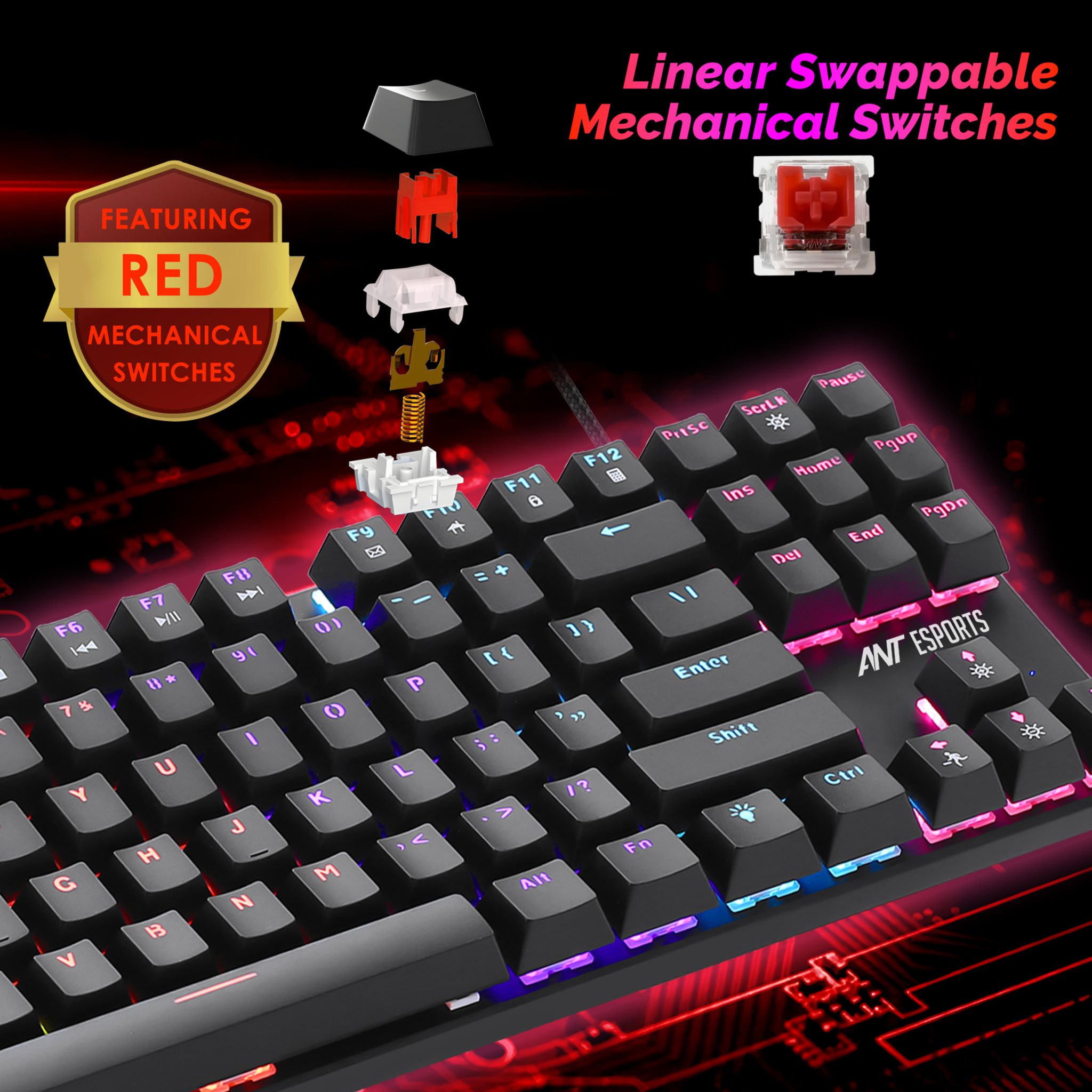 Ant Esports Scorpion MK20 Mechanical Black Wired keyboard - ANT E-SPORTS