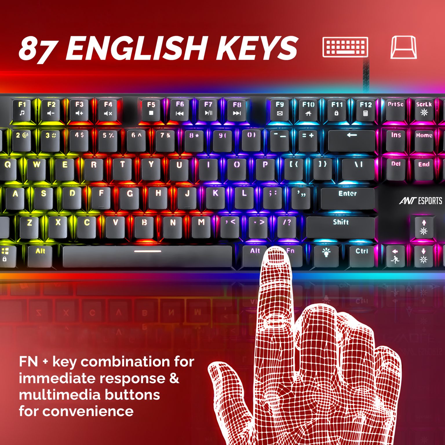 Ant Esports Scorpion MK20 Mechanical Black Wired keyboard - ANT E-SPORTS