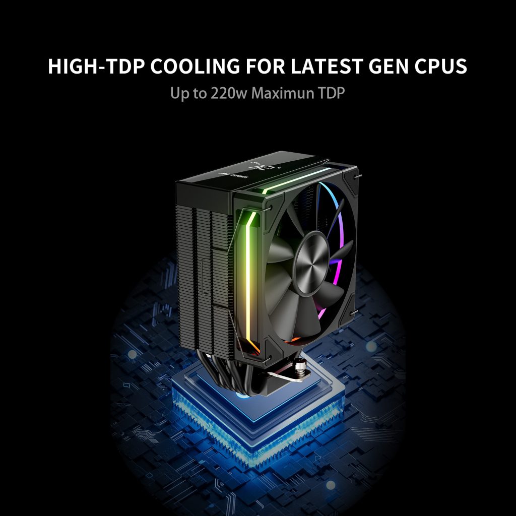 Ant Esports V6 Digital ARGB LGA1851/AM5 Black CPU Air Cooler - ANT E-SPORTS