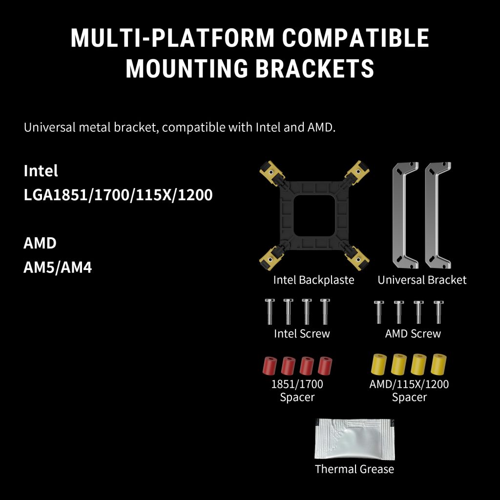 Ant Esports V6 Digital ARGB LGA1851/AM5 Black CPU Air Cooler - ANT E-SPORTS