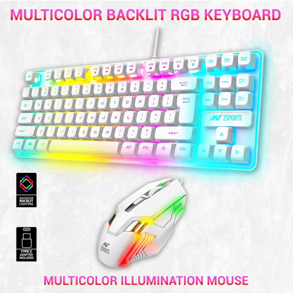 Ant Esports MK710 V2 Membrane TKL Wired Gaming Keyboard Mouse Combo ...