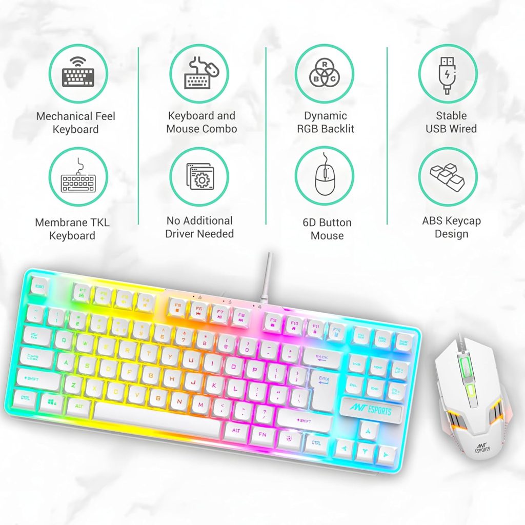 Ant Esports MK710 V2 Membrane TKL Wired Gaming Keyboard Mouse Combo ...