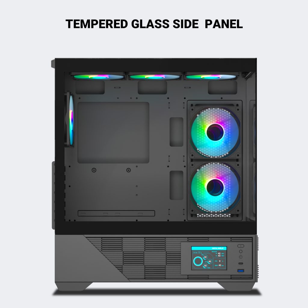 Ant Esports Crystal X6 Digital Mid Tower (E-ATX/ATX/M-ATX/M-ITX) Black ...