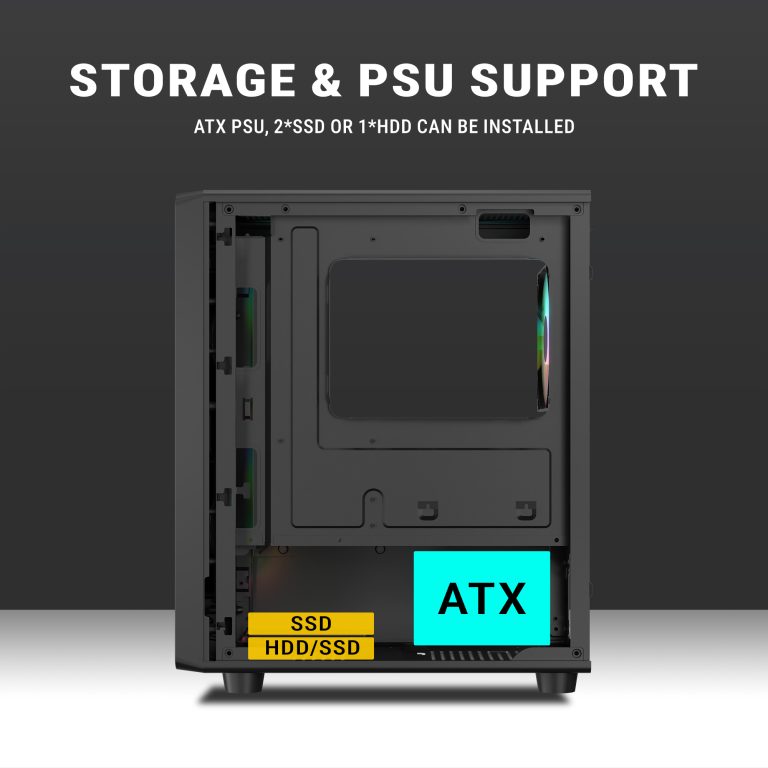 Ant Esports 400 Air mini (M-ATX/M-ITX) Black Cabinet 3x120mm Fans - ANT ...