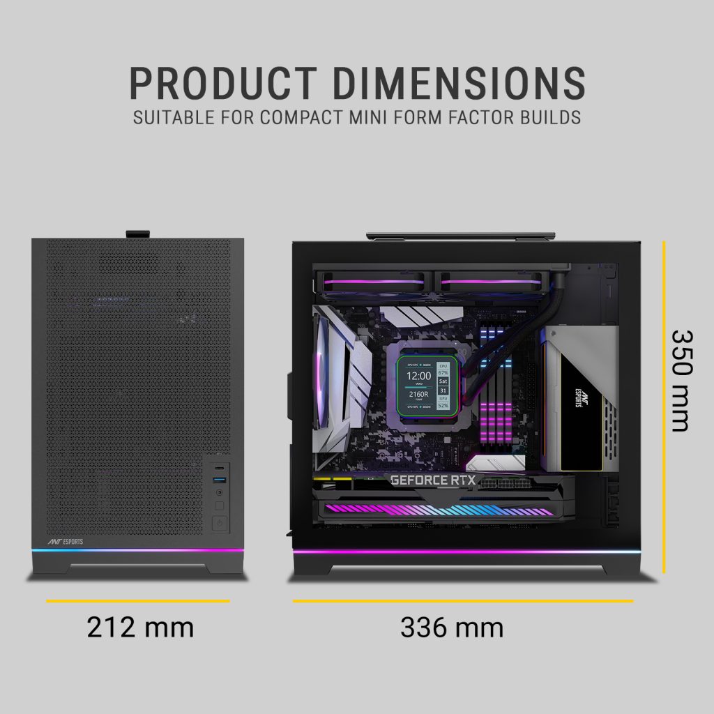 Ant Esports Box C air V2 (M-ATX/M-ITX) Black Cabinet with120mm Fan ...