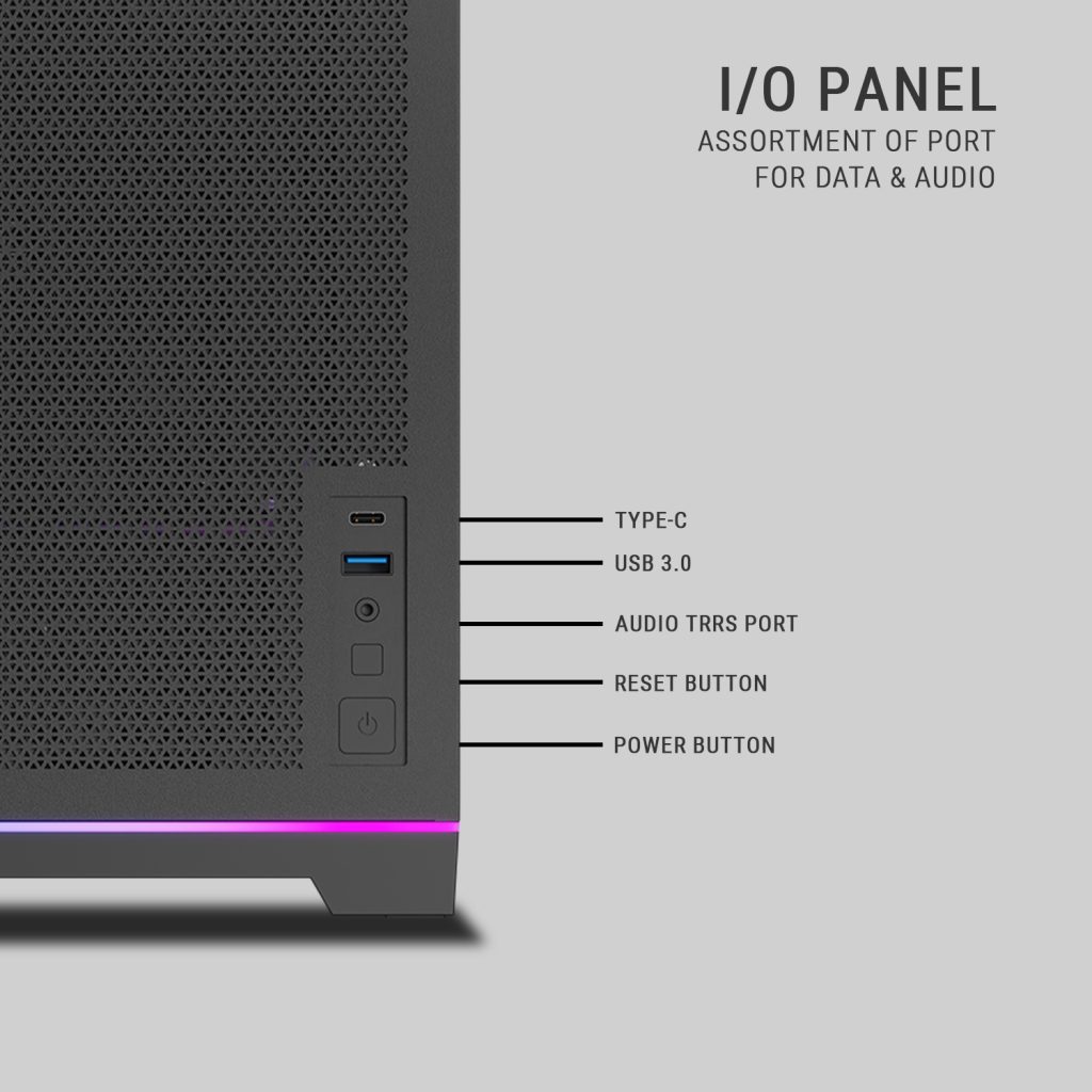 Ant Esports Box C air V2 (M-ATX/M-ITX) Black Cabinet with120mm Fan ...