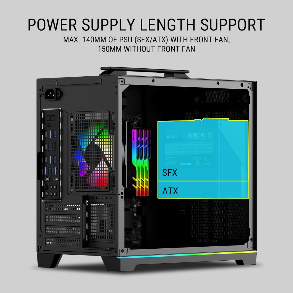 Ant Esports Box C air V2 (M-ATX/M-ITX) Black Cabinet with120mm Fan ...