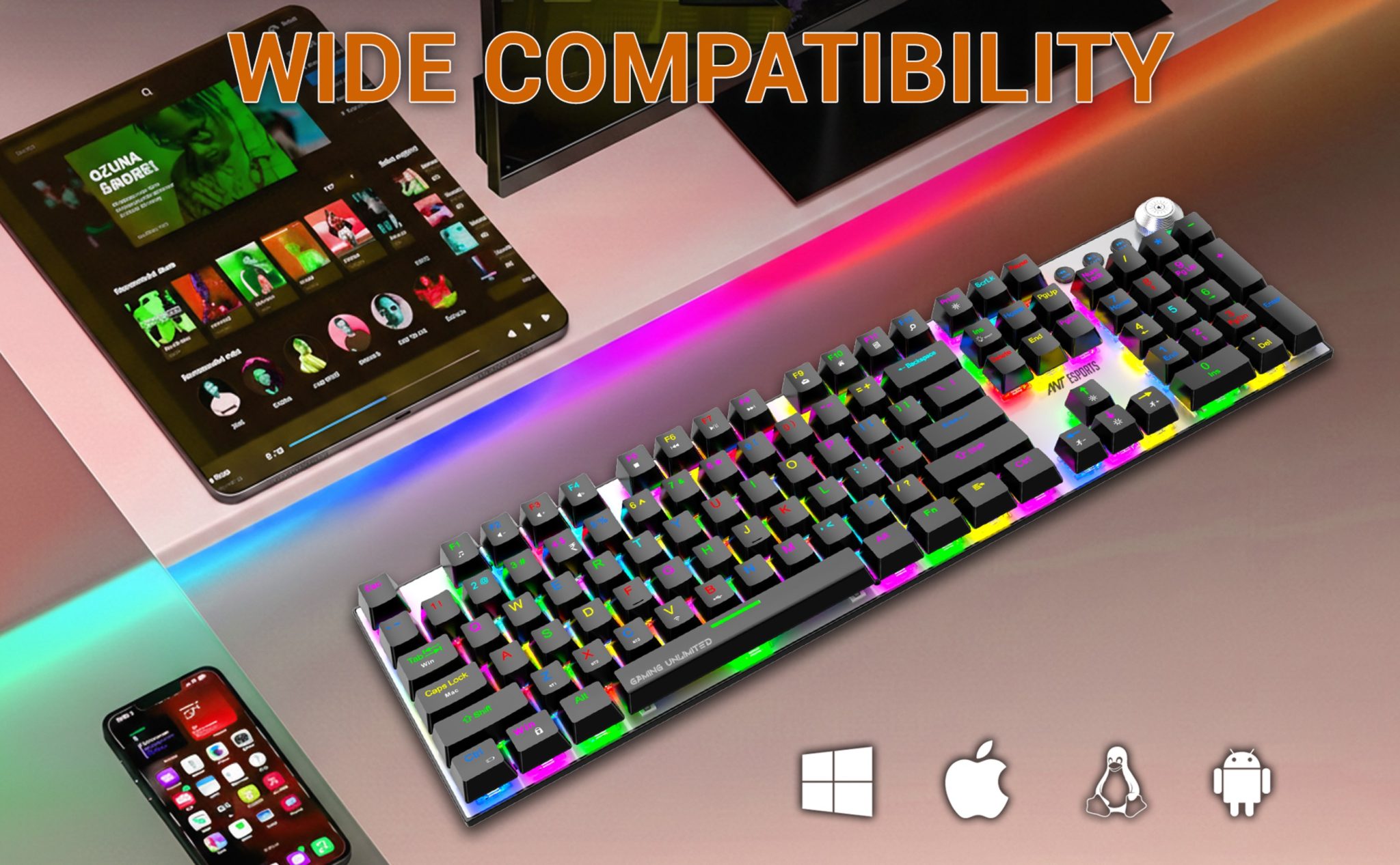 Ant Esports MK 4400 Pro Wireless Mechanical Gaming Keyboard Brown ...