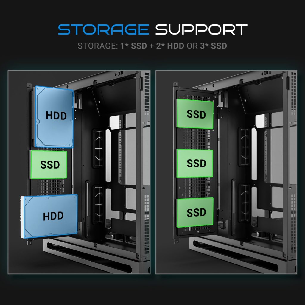 Ant Esports Crystal Arc Pro ATX/M-ATX/ITX Gaming Cabinet Black 5X120mm ...