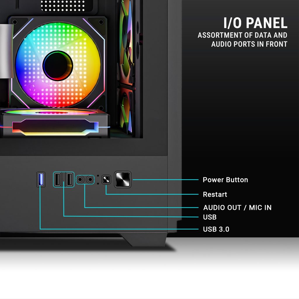Ant Esports EVO 360 Lite (E-ATX, ATX, Micro-ATX, Mini-ITX) With 4x120mm ...